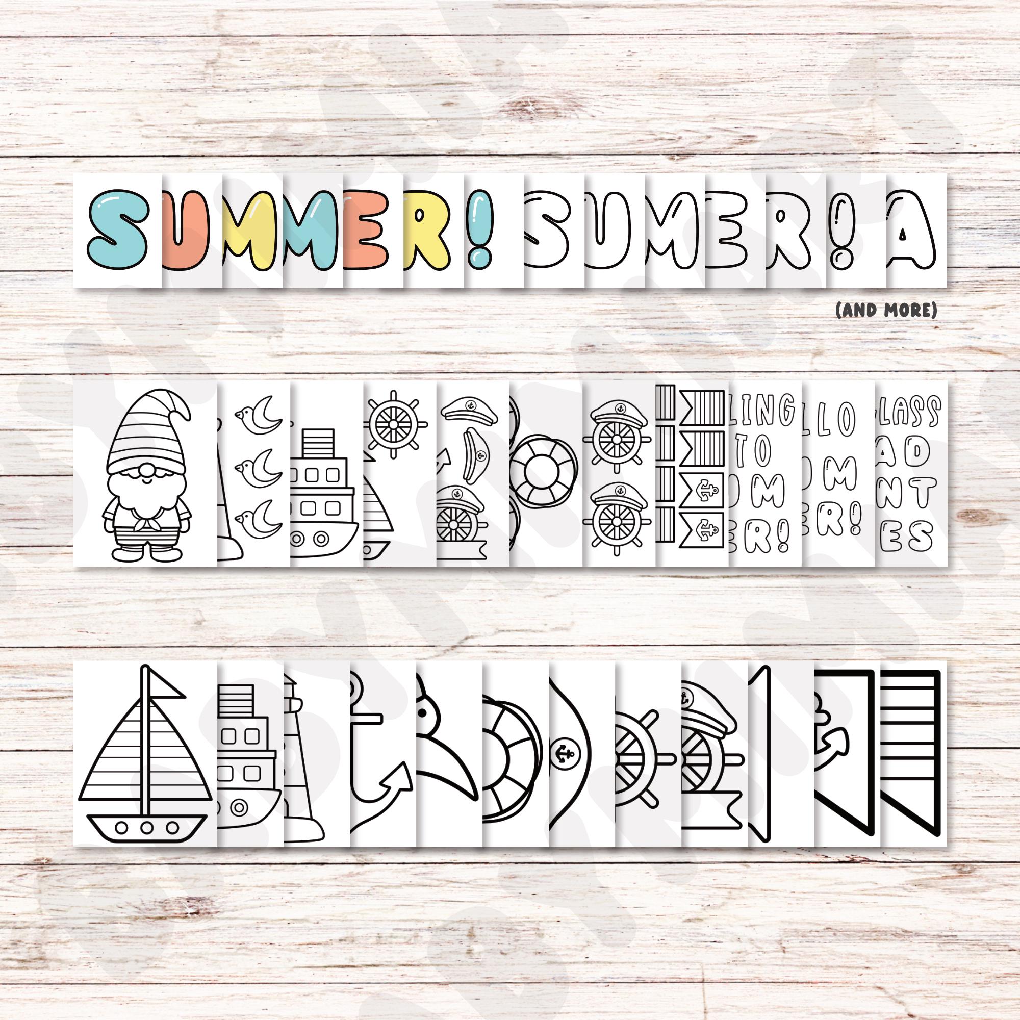Summer Bulletin Board Kit, Ocean Craft Clipart, Nautical Door ...