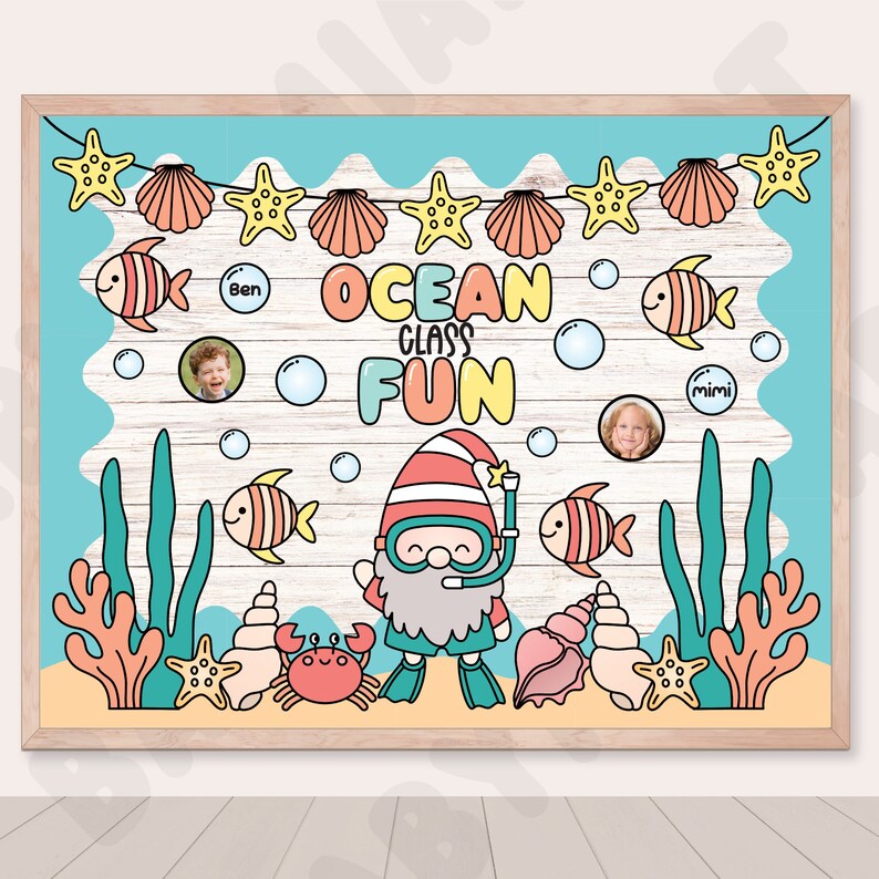 Summer Bulletin Board Kit, Ocean Craft Clipart, Summer Door Decoration ...