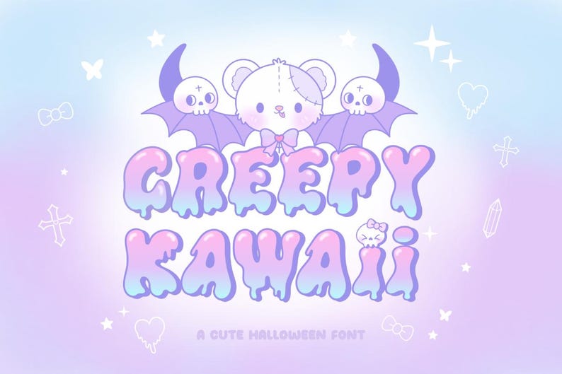 120 Creepy Kawaii Dripping Letter Procreate Stamps, Alphabet Procreate ...