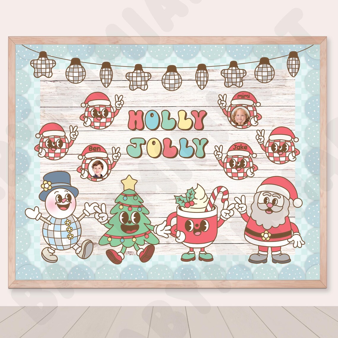 Groovy Retro Christmas Bulletin Board Kit, Groovy and Bright Disco Ball ...