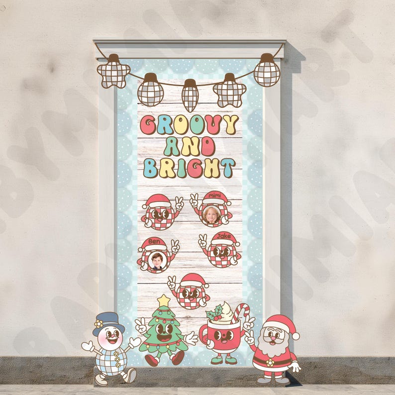 Groovy Retro Christmas Bulletin Board Kit, Groovy and Bright Disco Ball ...