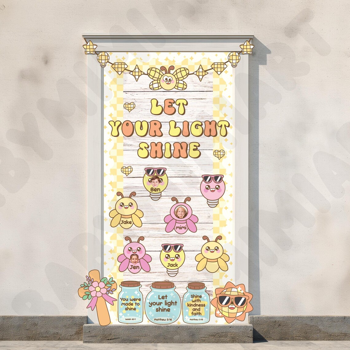 Let Your Light Shine Bulletin Board, Disco Ball Light Bulb Shine Bright ...