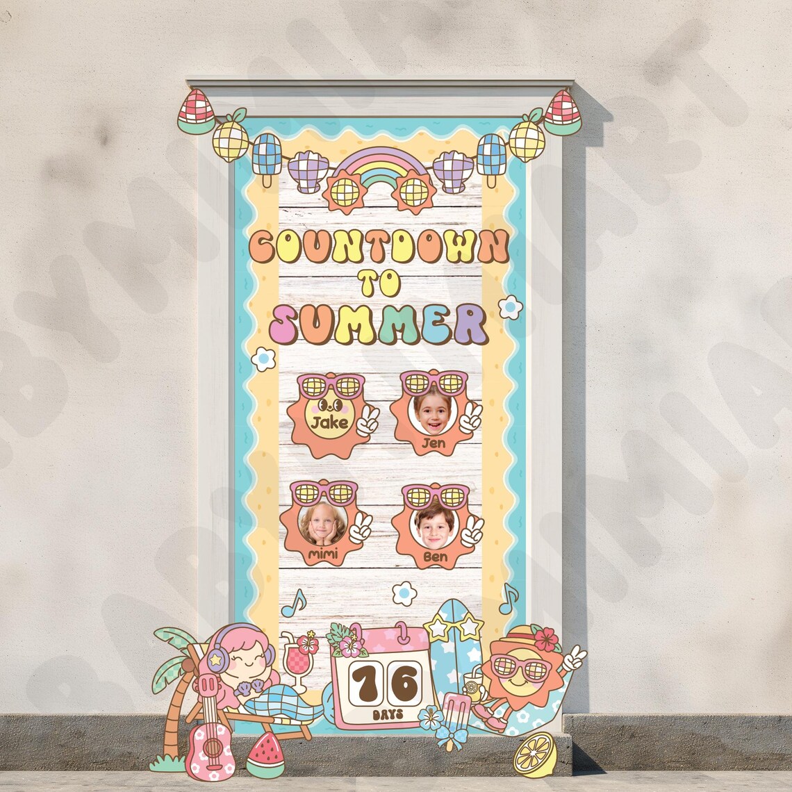 Groovy Retro Countdown to Summer Bulletin Board, May June End of Year ...