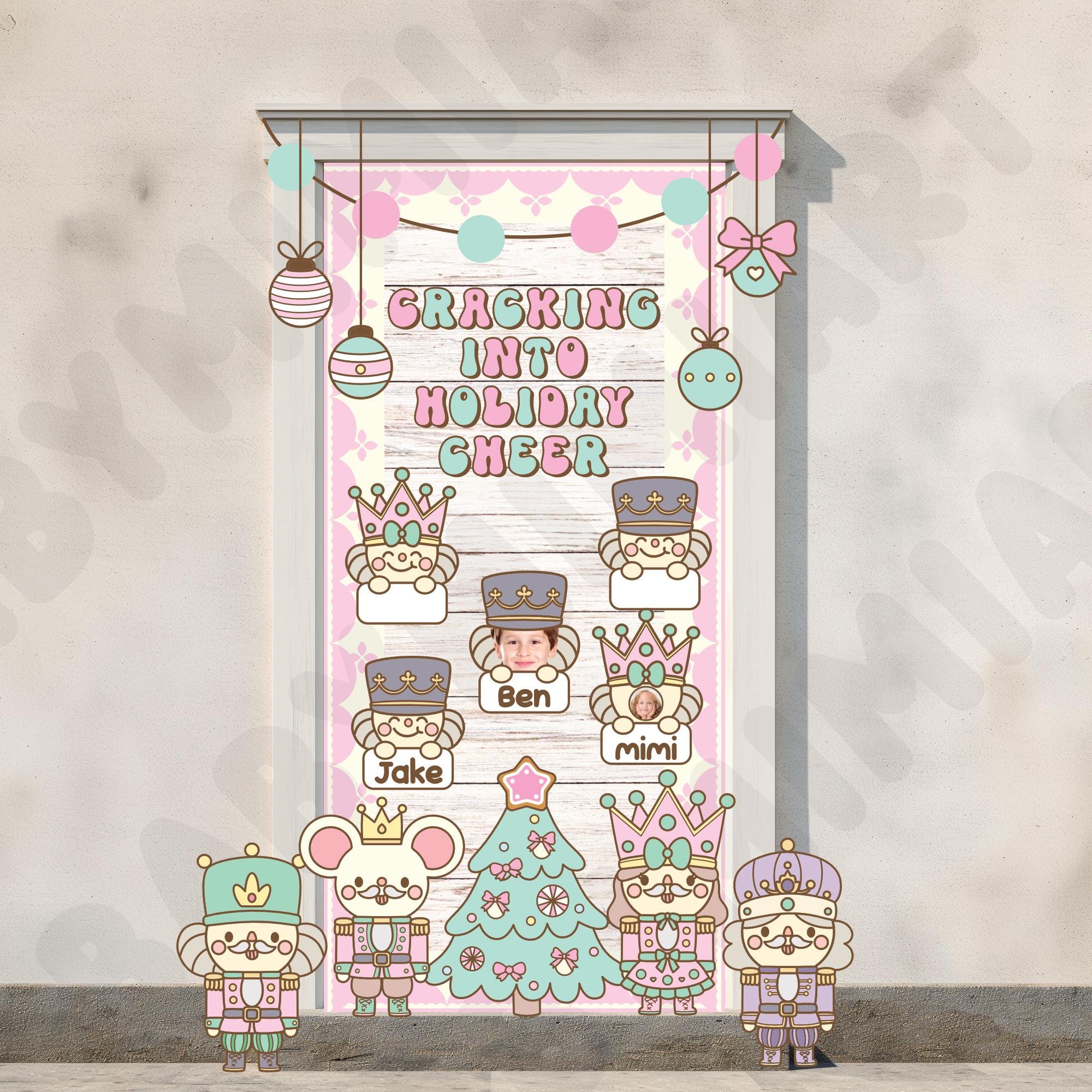 Nutcracker Bulletin Board Kit, Merry and Bright, Pink Mint Christmas ...