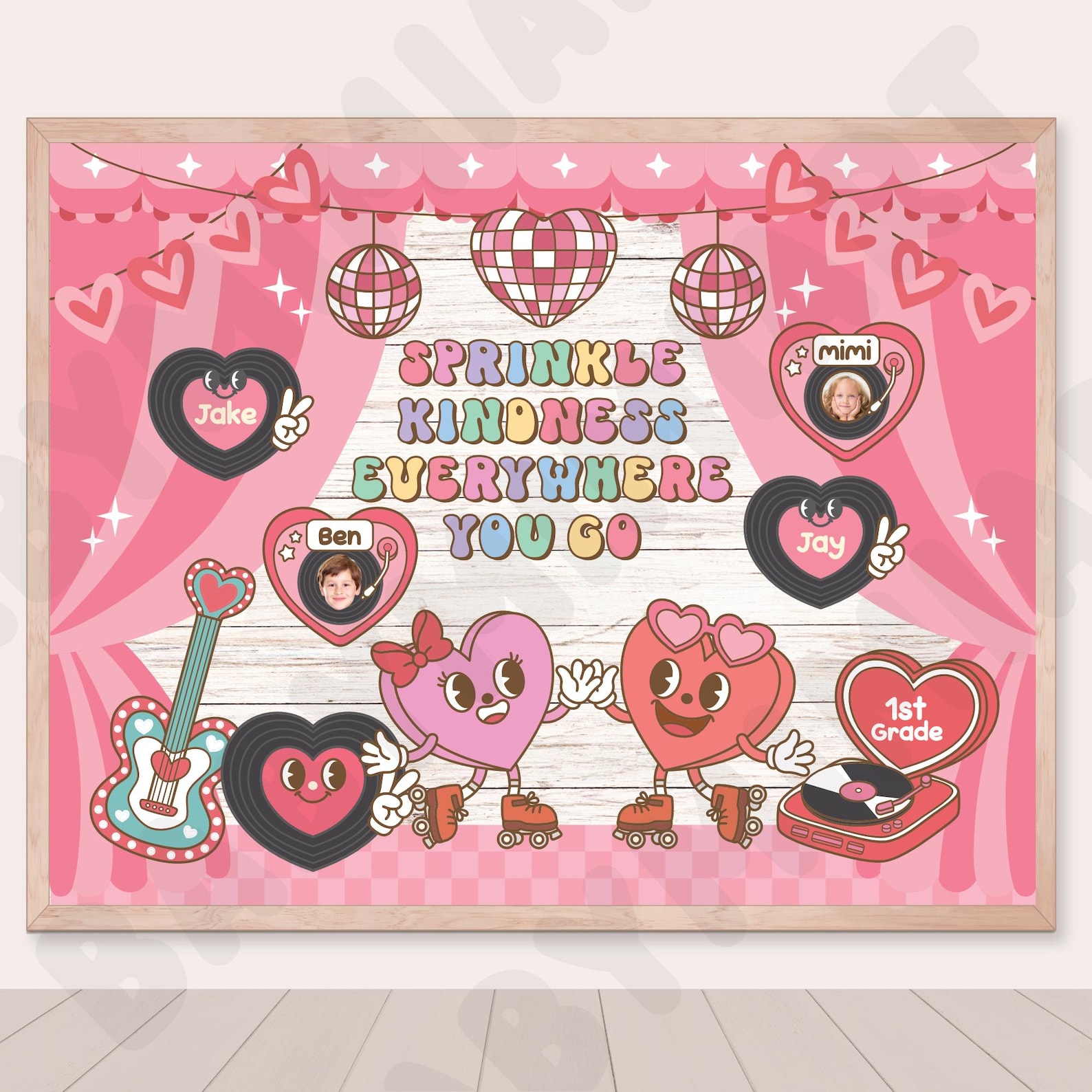 Groovy Retro Valentines Day Kindness Bulletin Board, in Our Kindness ...