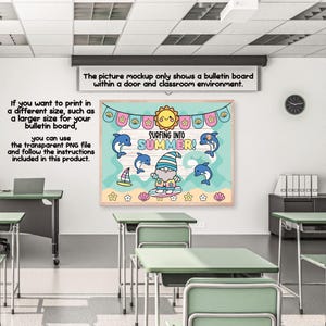 Summer Bulletin Board Kit, Ocean Beach Craft Clipart, Summer Door Decor ...