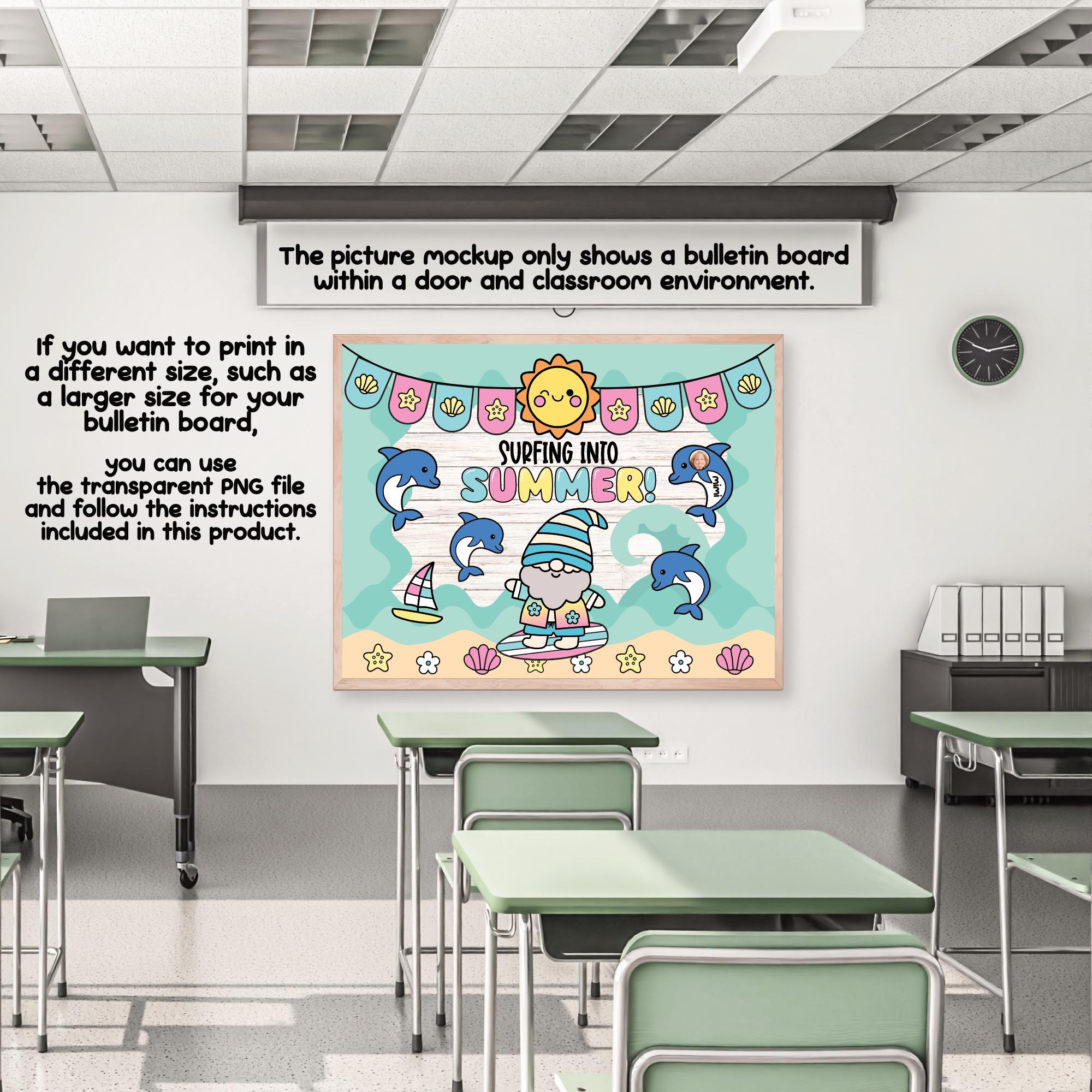 Summer Bulletin Board Kit, Ocean Beach Craft Clipart, Summer Door Decor ...