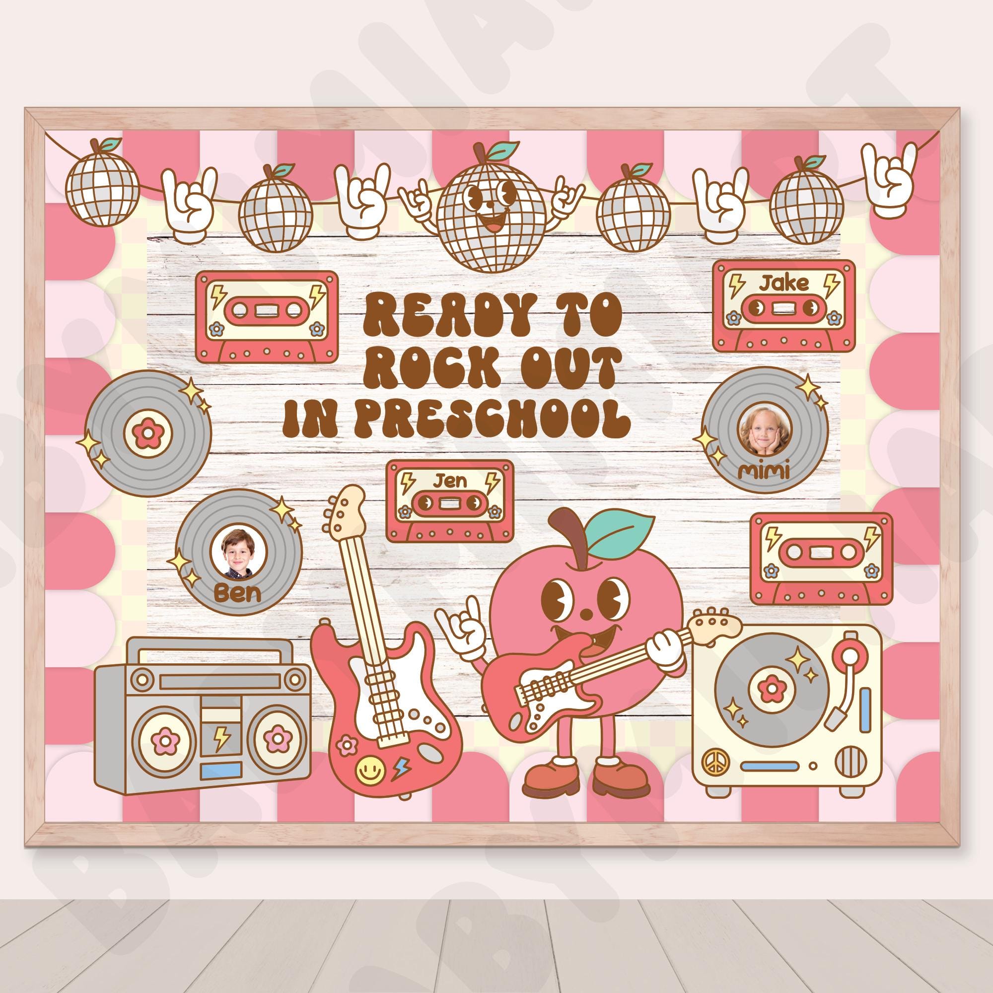 Groovy Retro School Bulletin Board Kit, Rock and Roll Clipart, Groovy ...