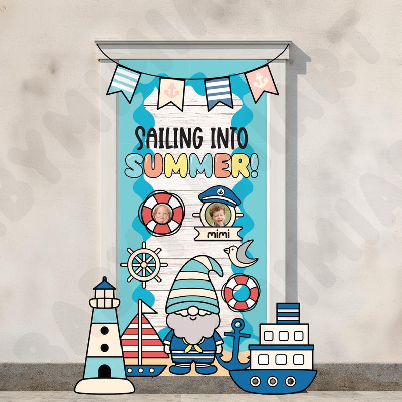 Summer Bulletin Board Kit, Ocean Craft Clipart, Nautical Door ...