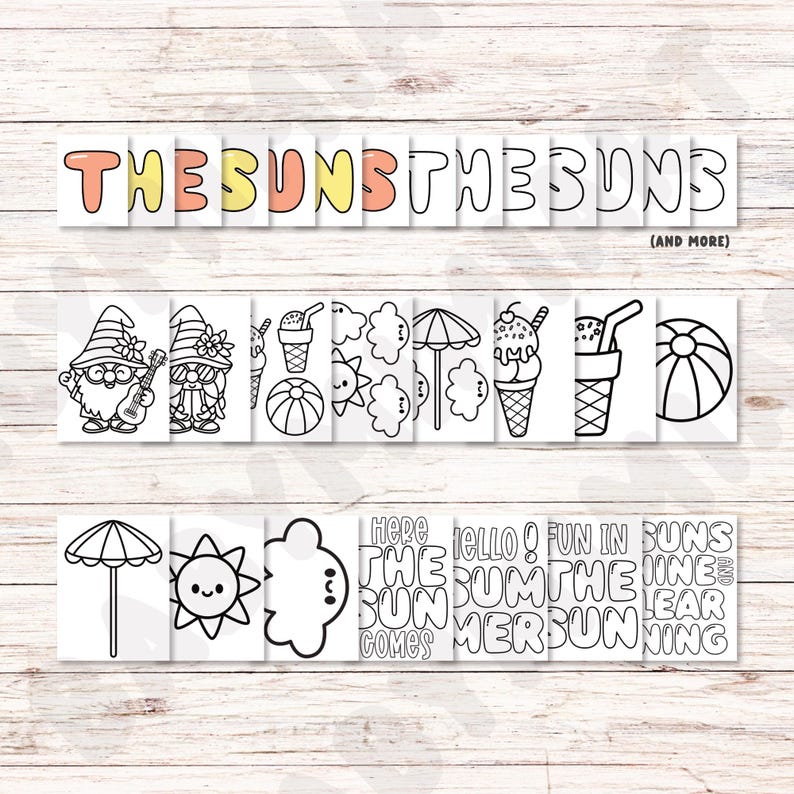 Summer Bulletin Board Kit, Summer Craft Clipart, Summer Door Decoration ...