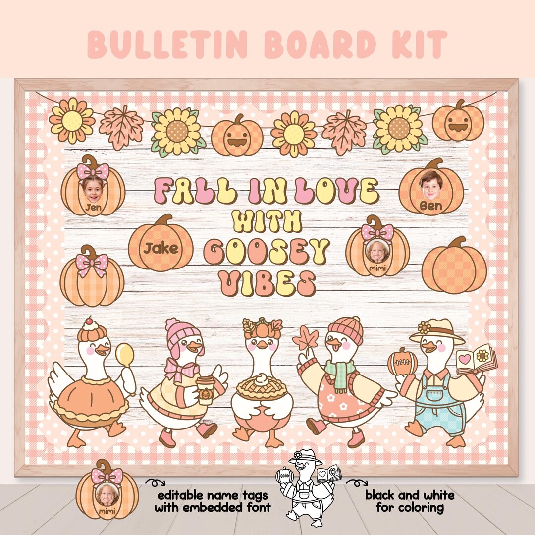 Groovy Silly Goose Fall Autumn Board Kit: September Door Decor ...