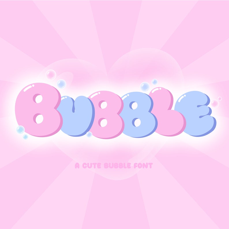 Cute Bubble Font, Kawaii Bubbly Font, Bold Display Font, Cricut Font ...