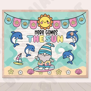 Summer Bulletin Board Kit, Ocean Beach Craft Clipart, Summer Door Decor ...