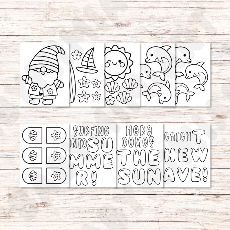 Summer Bulletin Board Kit, Ocean Beach Craft Clipart, Summer Door Decor ...