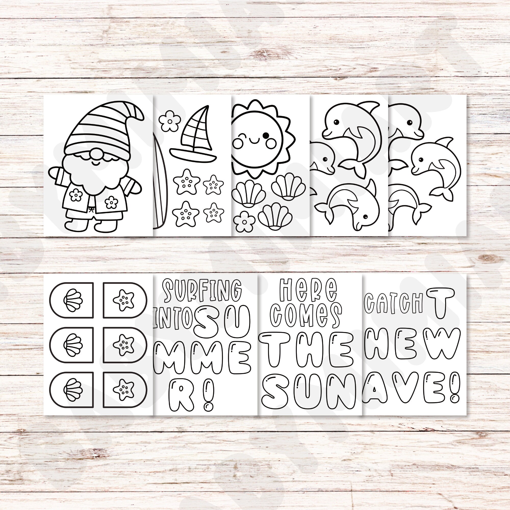 Summer Bulletin Board Kit, Ocean Beach Craft Clipart, Summer Door Decor ...