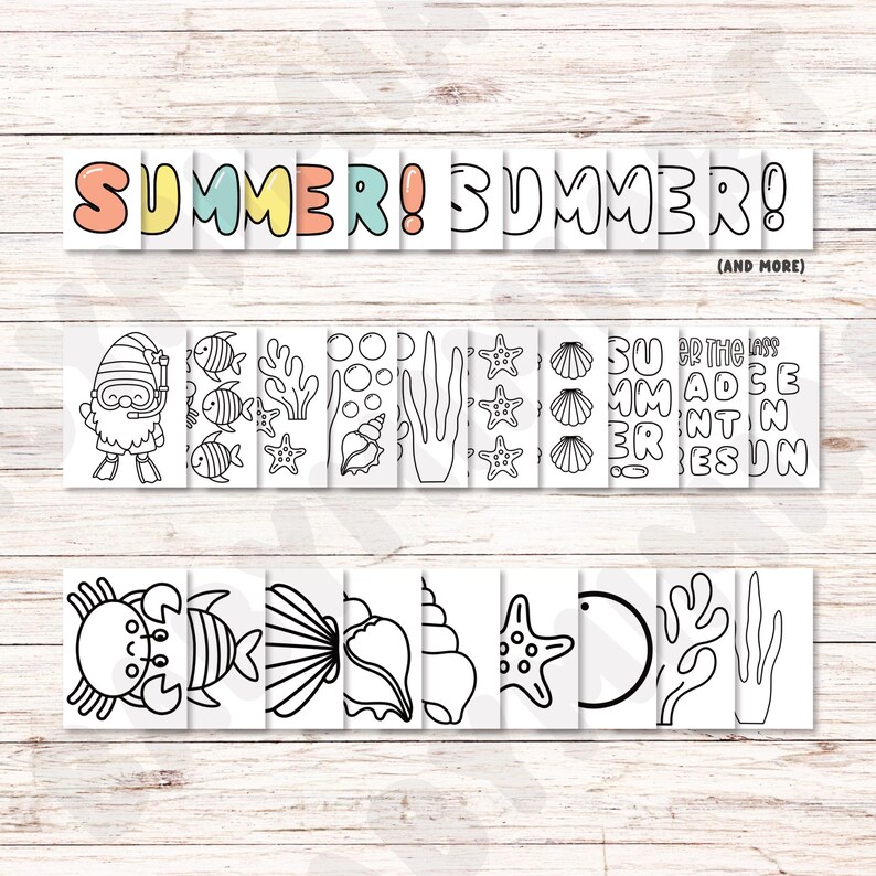 Summer Bulletin Board Kit, Ocean Craft Clipart, Summer Door Decoration ...