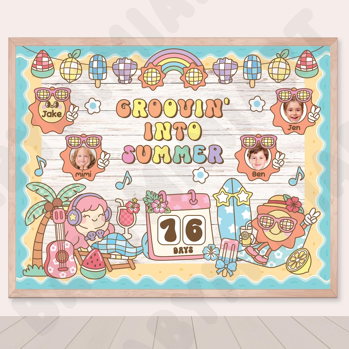 Groovy Retro Countdown to Summer Bulletin Board, May June End of Year ...