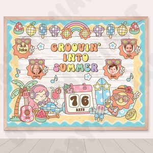 Groovy Retro Countdown to Summer Bulletin Board, May June End of Year ...