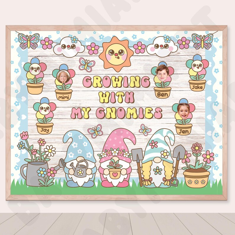 Spring Gnome Kindness Bulletin Board, Plant Kindness and Watch It Bloom ...