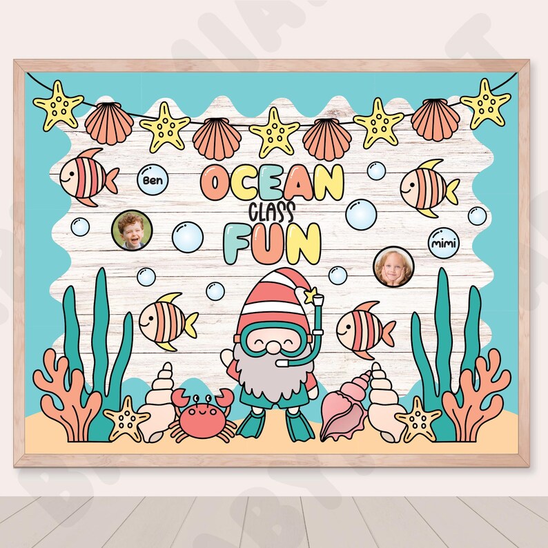 Summer Bulletin Board Kit, Ocean Craft Clipart, Summer Door Decoration ...