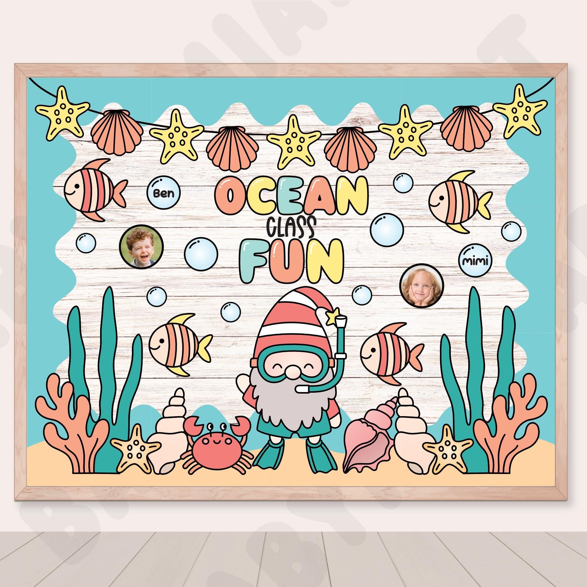 Summer Bulletin Board Kit, Ocean Craft Clipart, Summer Door Decoration ...