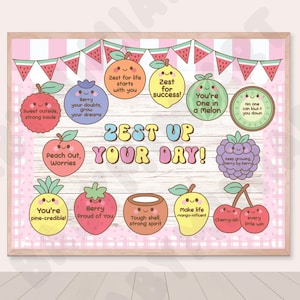 Summer Motivation Bulletin Board, Summer Fruits May June Door Decor ...