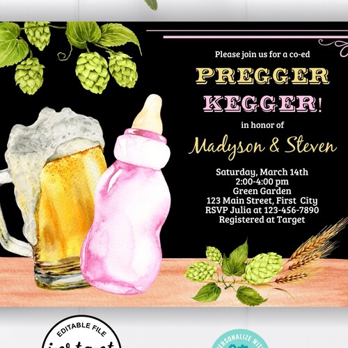 Pregger Kegger / Boy / Girl / Baby / Shower / Co-ed / Gender | Etsy