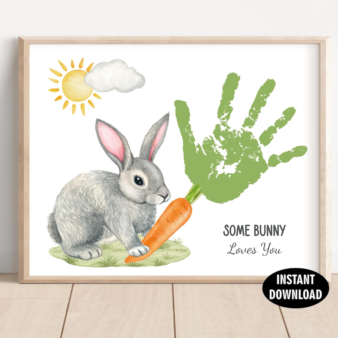 Carrot Handprint / Happy Easter Art / Bunny Handprint / Preschool ...