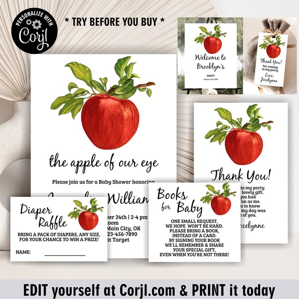 Apple Baby Shower - Etsy