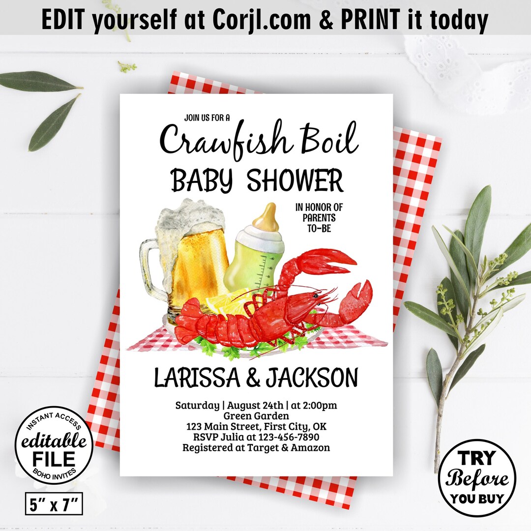 Crawfish Boil / Beer / Baby Shower / Milk Bottle / Instant Access ...