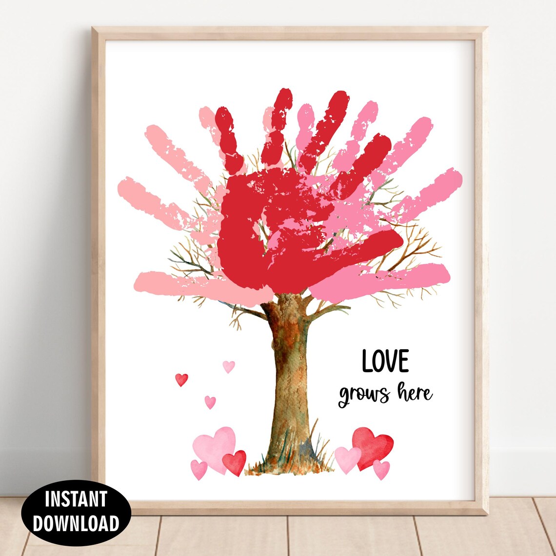 Valentine's Day Family Tree Handprint / Wall Art / DIY Art Craft ...