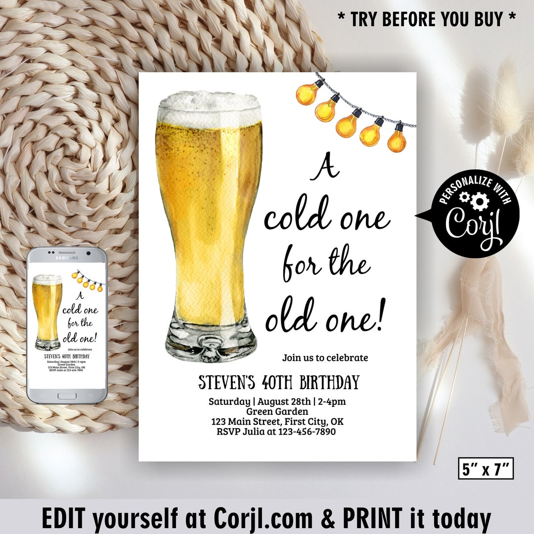 Beer Invitation / Birthday Invitation / Cheers and Beers / 30th 40th ...