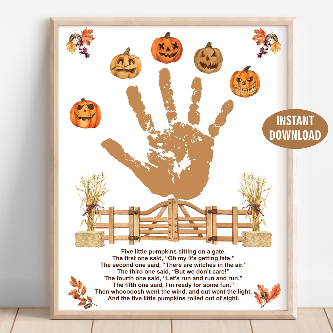 Five Little Pumpkins / Fall Handprint / Footprint / DIY Art Craft ...