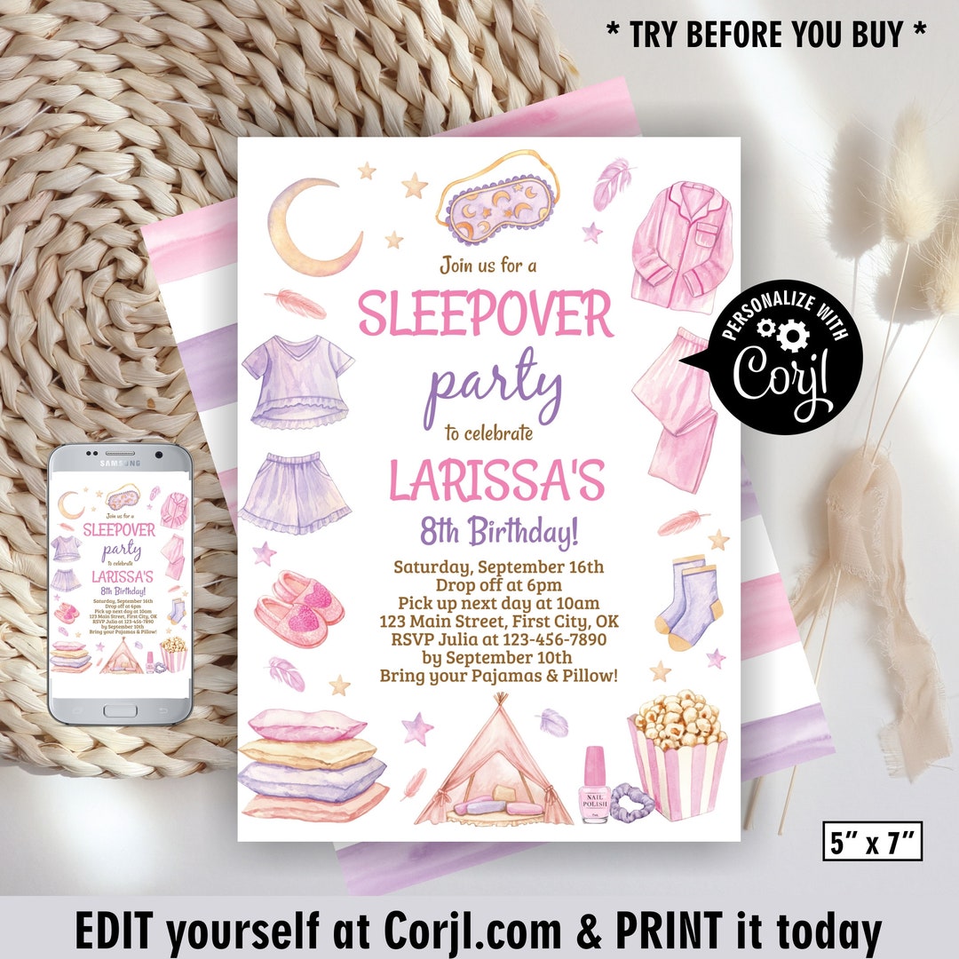 Sleepover Pajama Party / Slumber / Boho / Birthday / Glamping / Camping ...