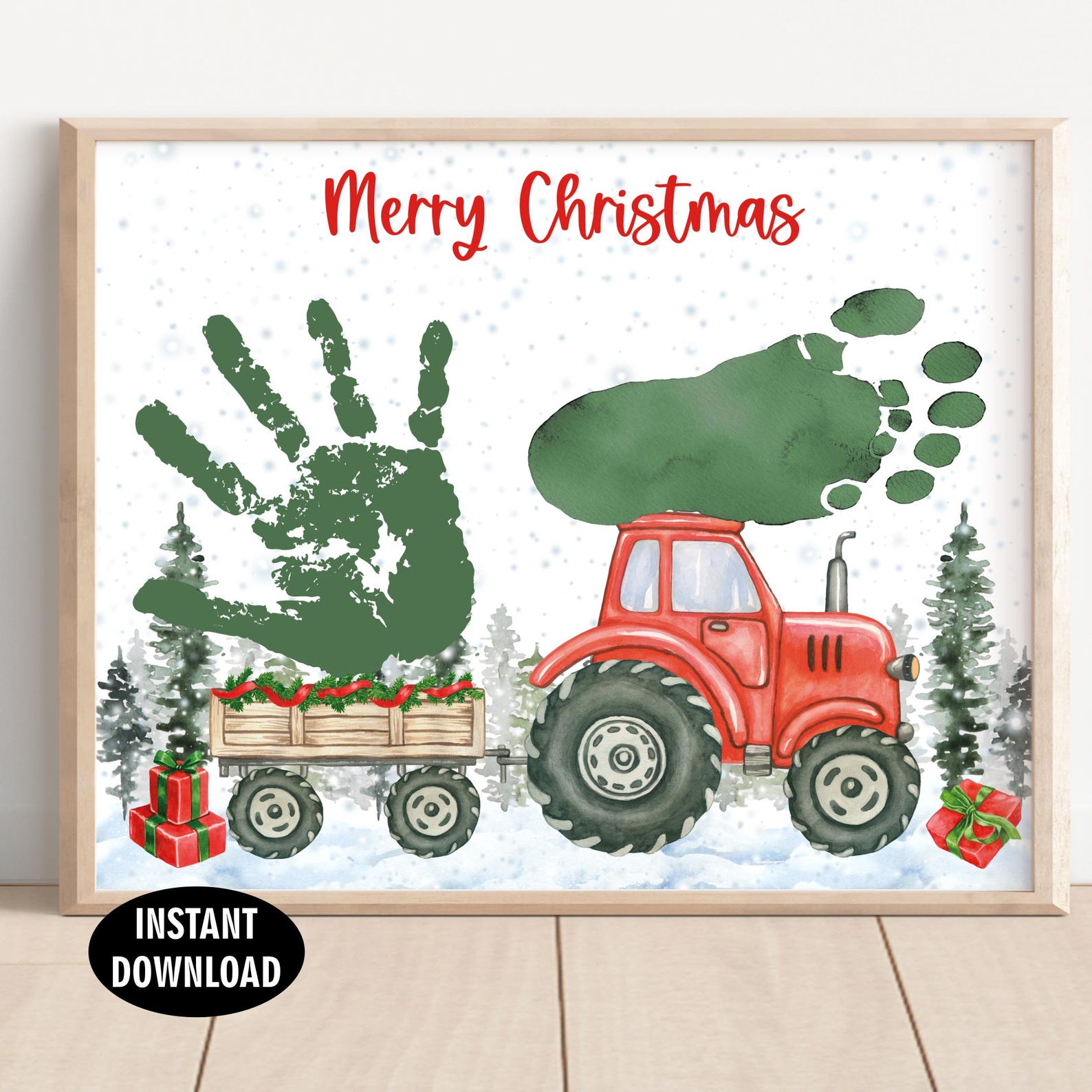 2025 Christmas Handprint Art Bundle / Holiday Handprint Craft / Winter ...