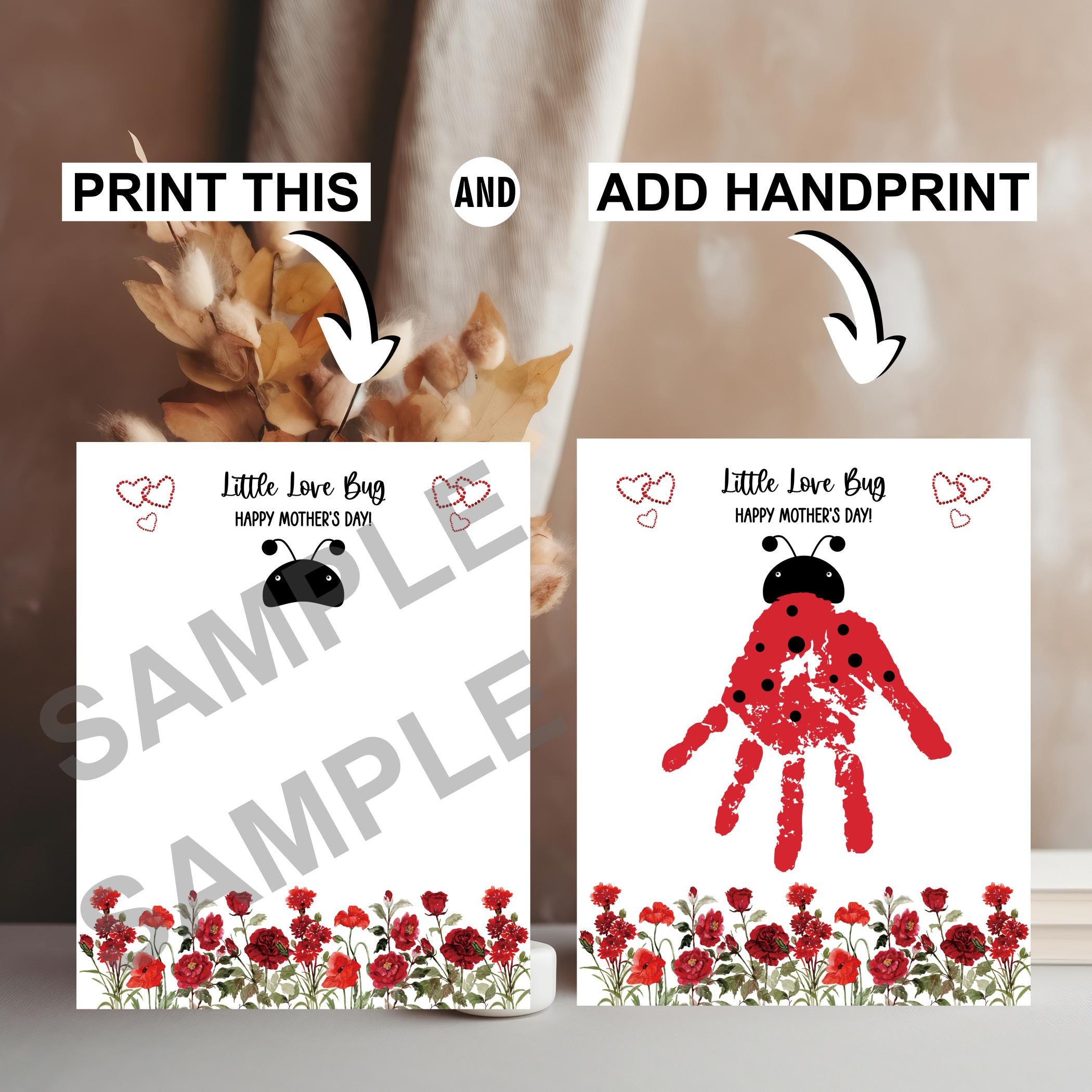 Ladybug Handprint Art / Little Love Bug / Mother's Day / Baby Ladybug ...