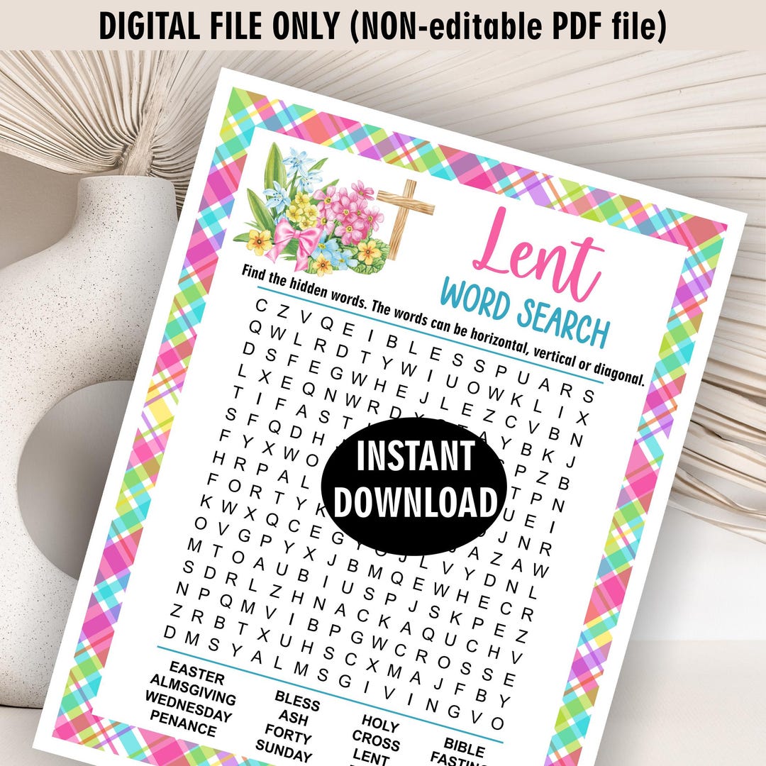Lent Word Search | Easter | Bible | Game | Spring Games | Party Game ...