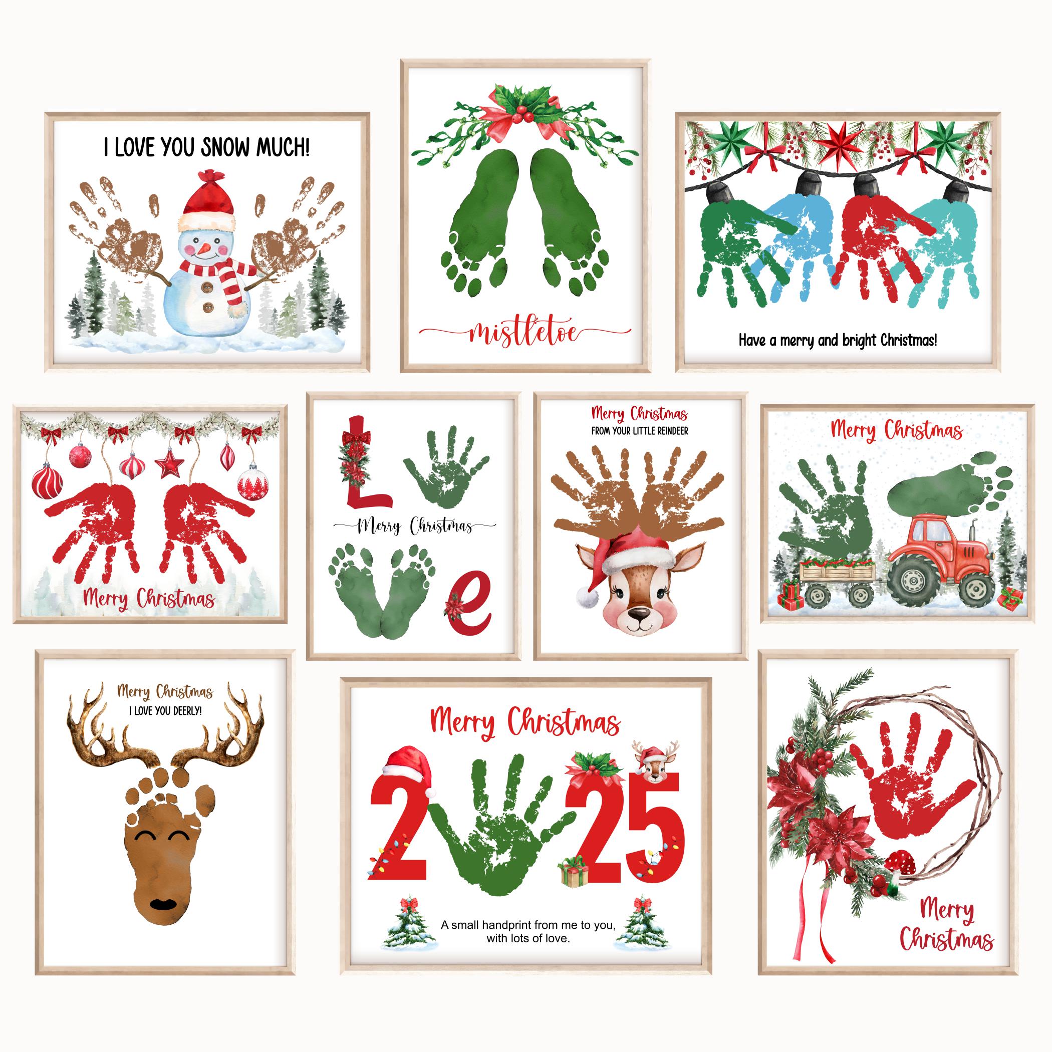 2025 Christmas Handprint Art Bundle / Holiday Handprint Craft / Winter ...