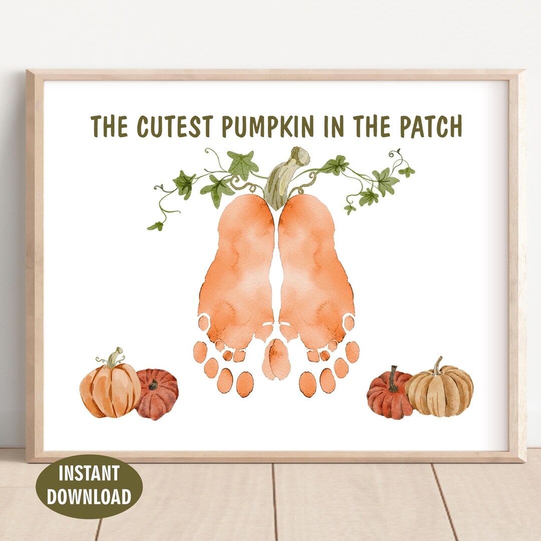 Cutest Pumpkin in the Patch Footprint / Pumpkins / Fall Gift / Autumn ...
