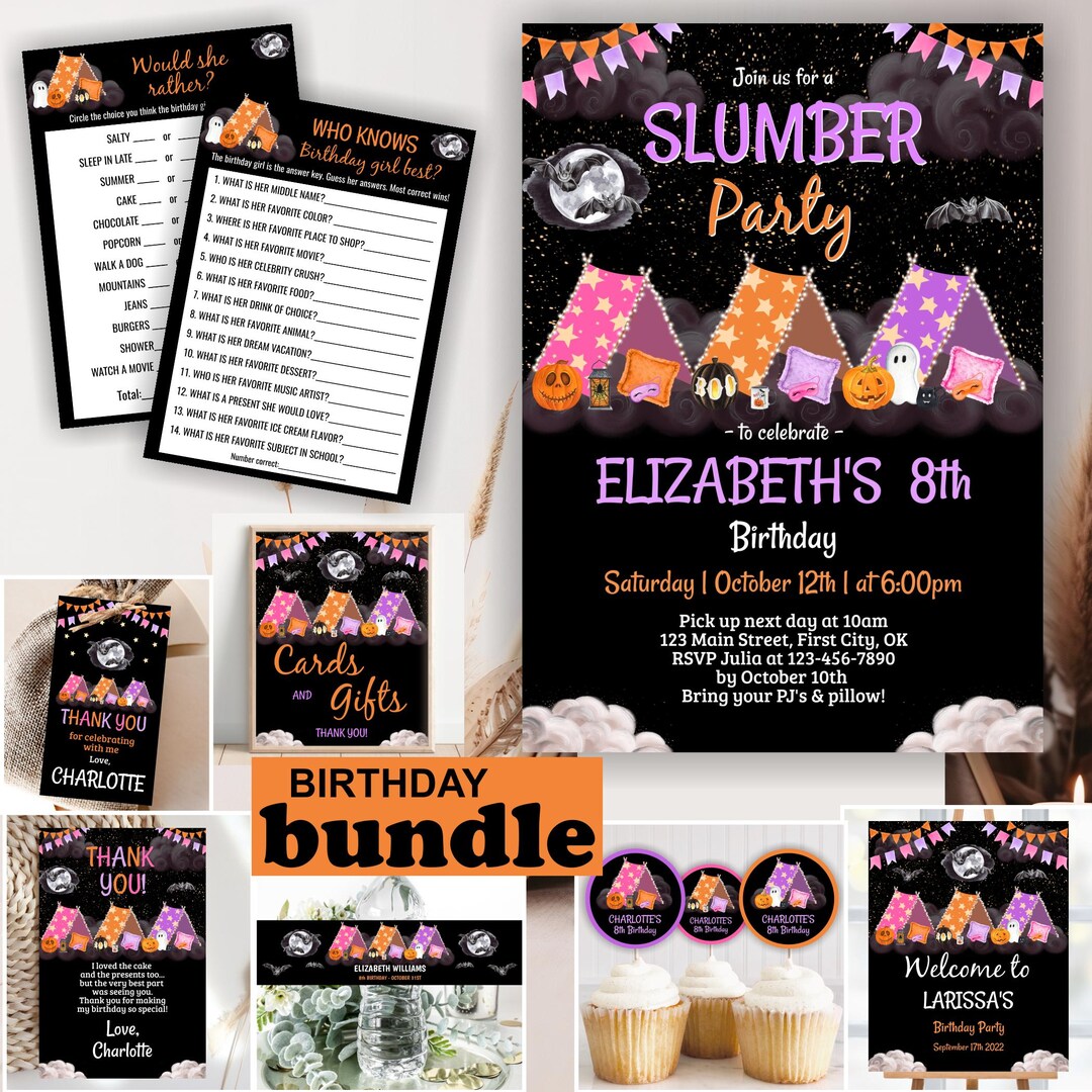 Slumber Bundle / Halloween / Sleepover Party / Movie Night / Glamping ...