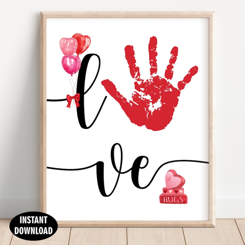 Bundle Valentine's Day / Handprint Craft / Wall Art / Valentine ...