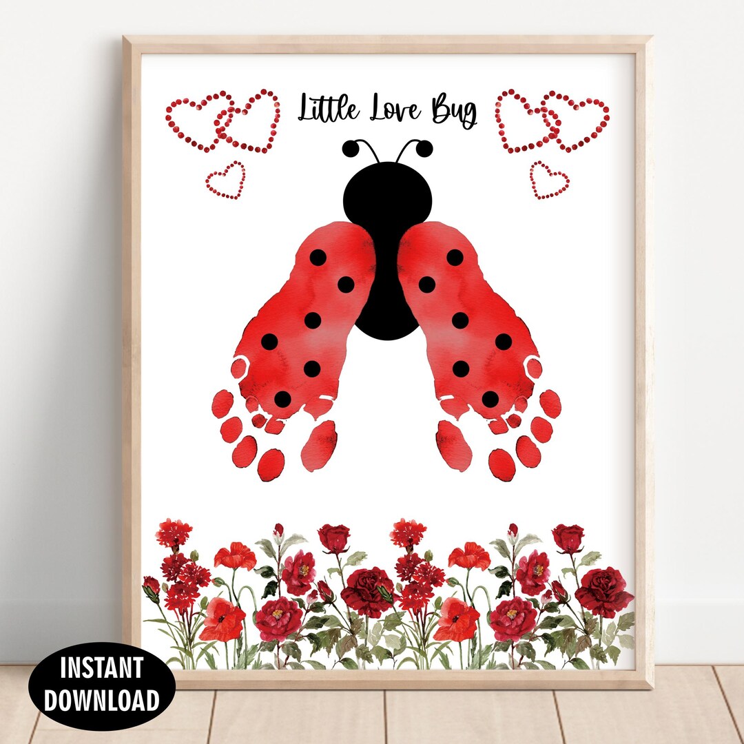 Little Love Bug Handprint Art / Valentine's Day / Father's Day Ladybug ...