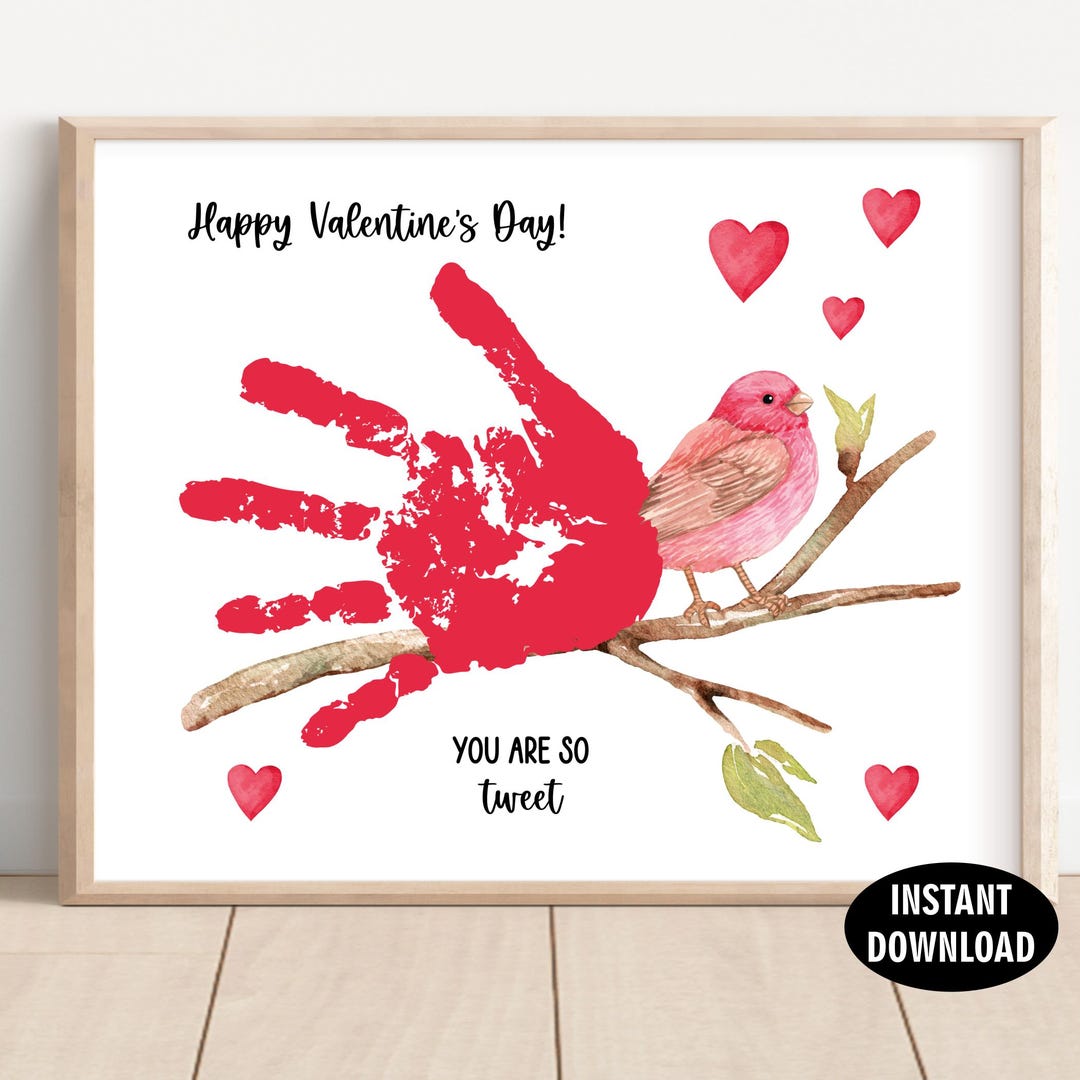 You're so TWEET Handprint Art Valentine Gift / Craft Prek / Preschool ...