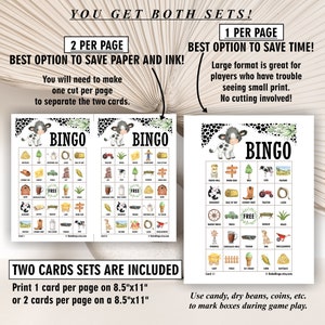 Prefilled / Cow / Bingo Cards / 50 Files / Farm Animals / - Etsy