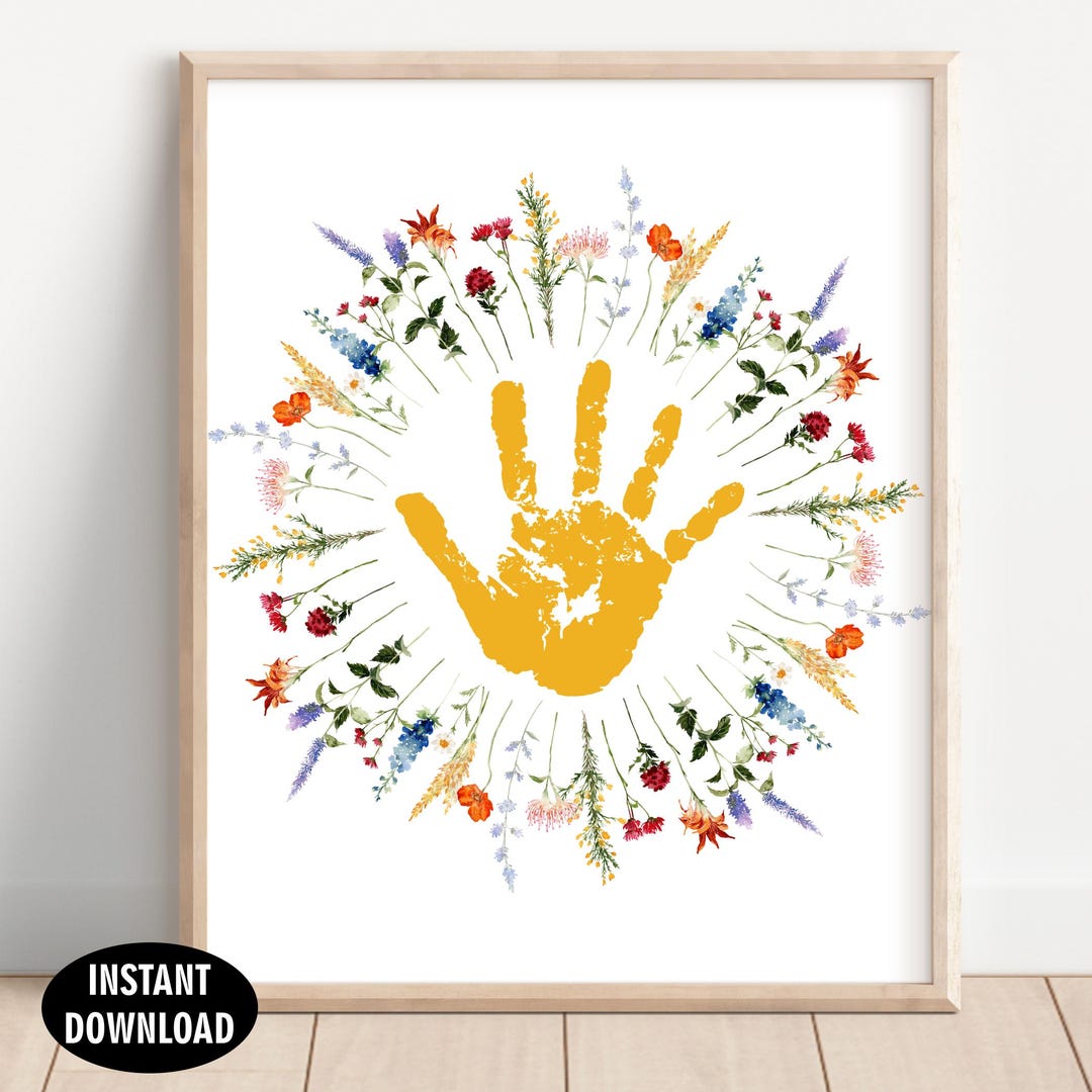 Wildflower Birthday Handprint / Craft Art / for Mom Grandma Aunt ...