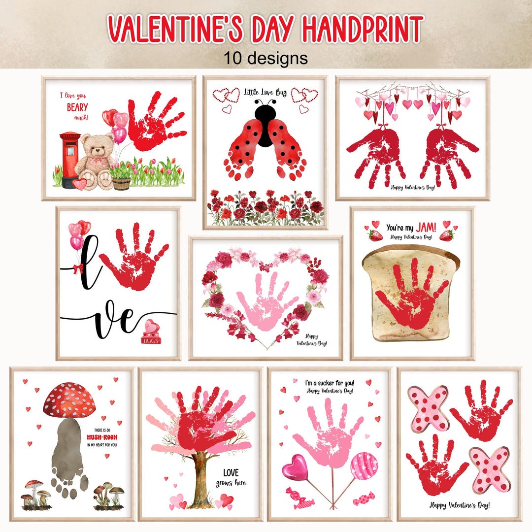 Valentines Day / Handprint Art Bundle / Handprint Craft / Wildflower ...
