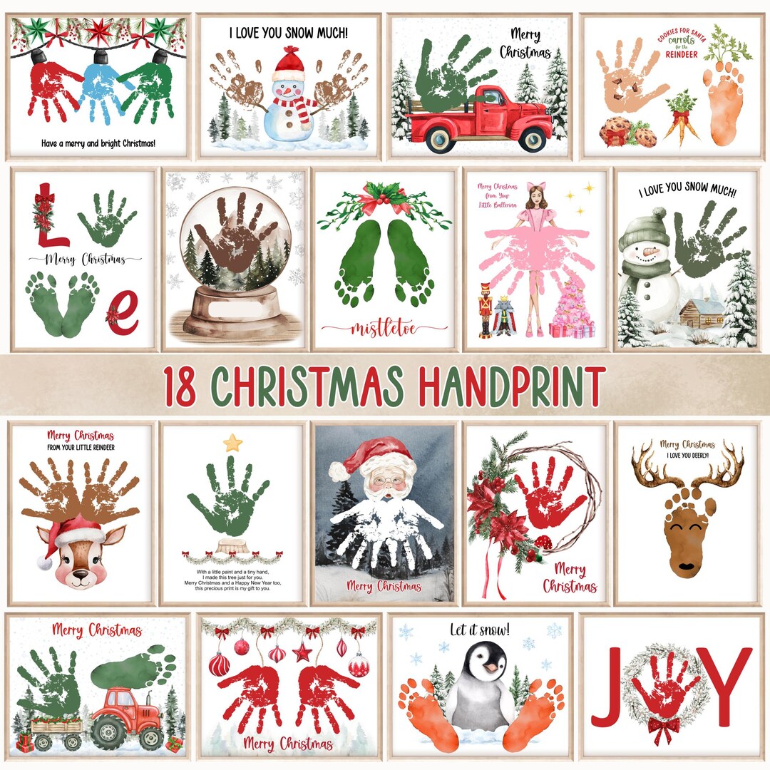 Christmas Bundle Handprint / 2025 Winter Season / Holiday Handprint ...