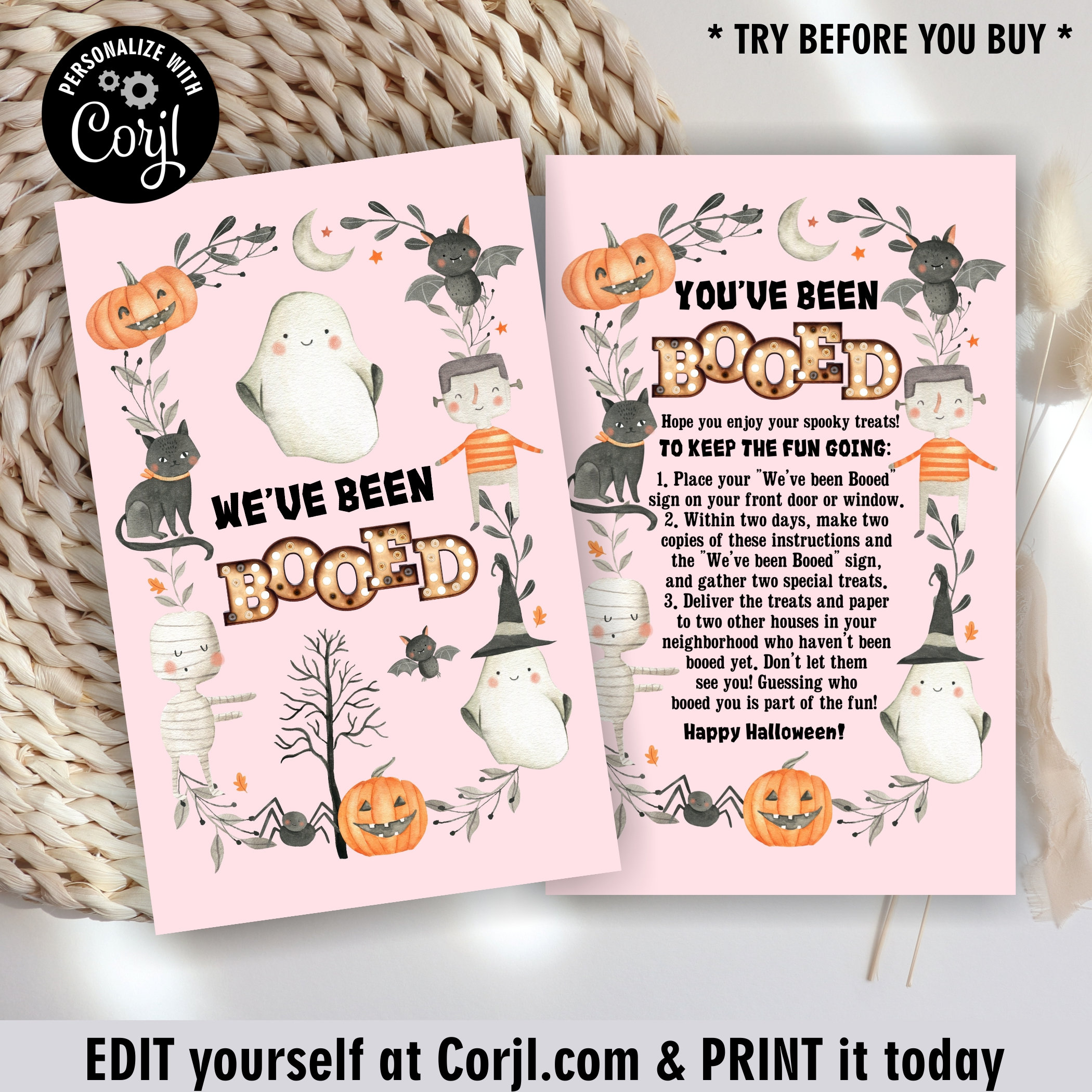 EDITABLE We've Been Booed Sign / You've Been Booed / - Etsy