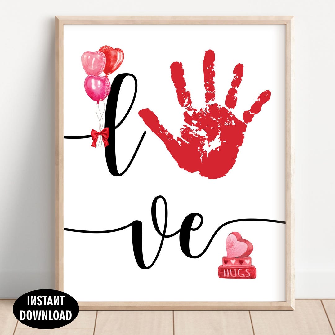 Love Handprint / Valentine's Day / Handprint Craft / School DIY Art ...