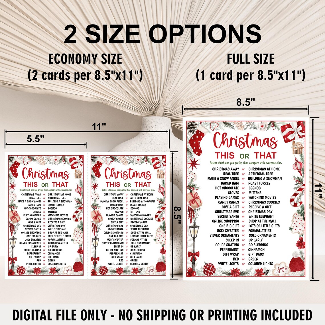 This or That Game / DIGITAL FILE / Christmas Party Game / Christmas ...
